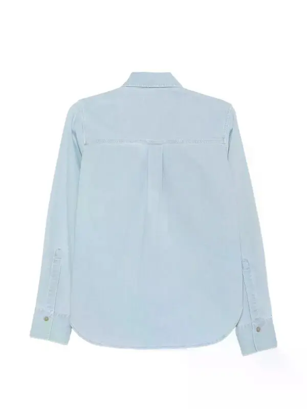 Closed Long-sleeve Button-down Shirt - Blue