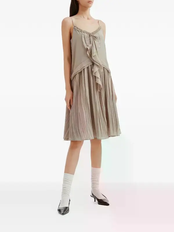 B+AB Ruffled Pleated Mini Dress