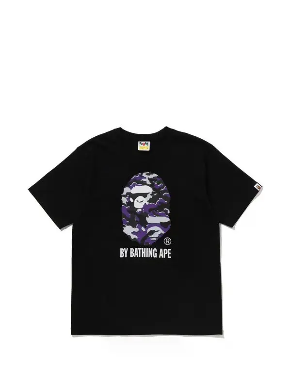 A BATHING APE Glitch Woodlandg Camo-print Logo-print T-shirt - Black