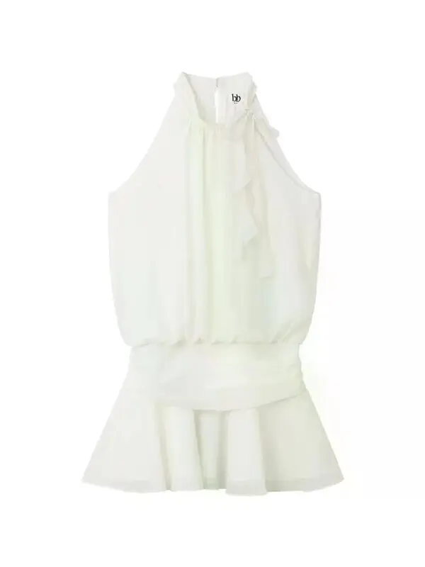 B+AB Ruffled Shirred-waist Mini Dress