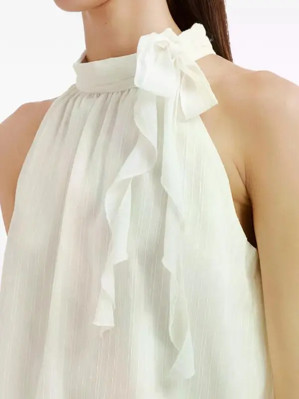 B+AB Ruffled Shirred-waist Mini Dress