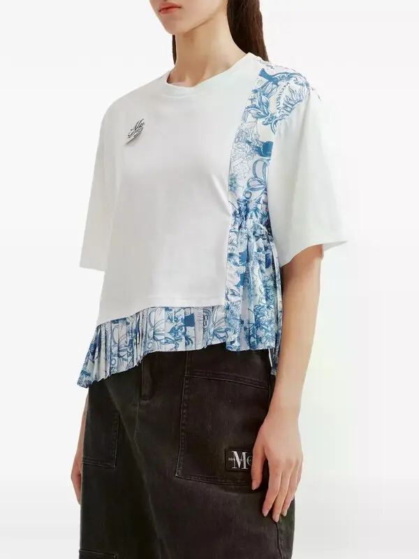 MUSIUM DIV. Pleated-hem T-shirt