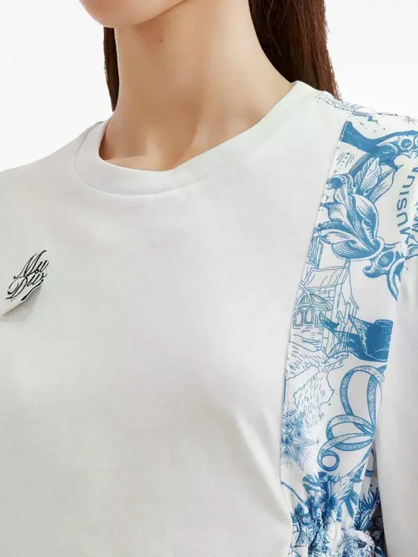 MUSIUM DIV. Pleated-hem T-shirt