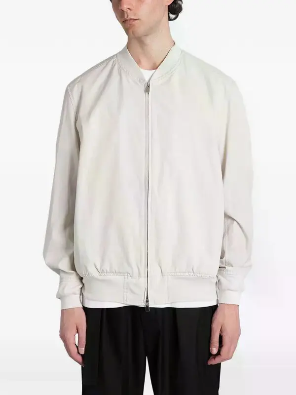 Attachment Zip-up Bomber Jacket With Ribbed Details