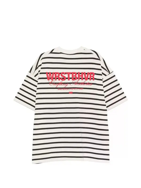 WRSTBHVR Horizontal Stripe Logo T-shirt
