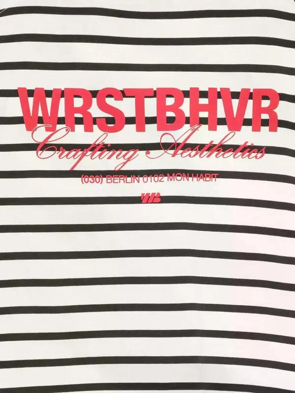 WRSTBHVR Horizontal Stripe Logo T-shirt