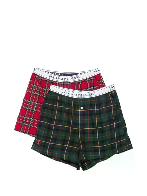 Polo Ralph Lauren Tartan-print Logo-waist Boxers - Red