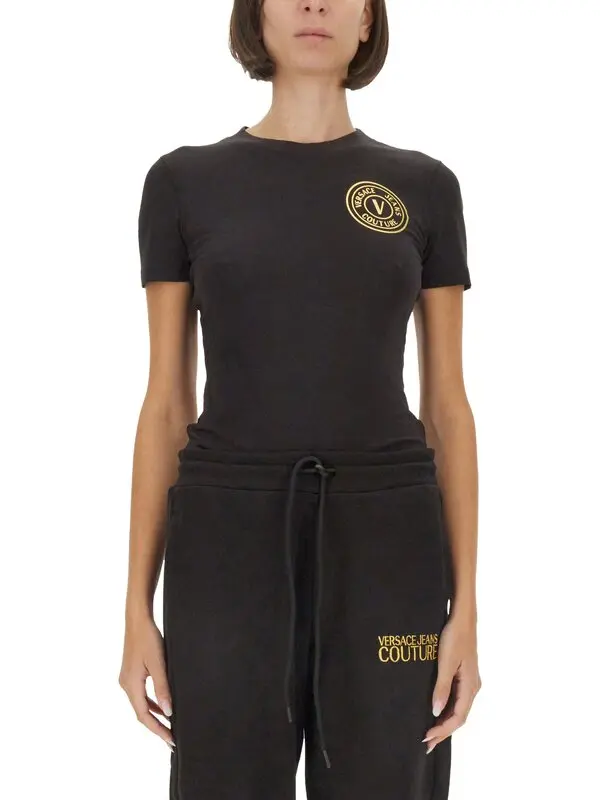 Versace T-shirt With Logo - Black