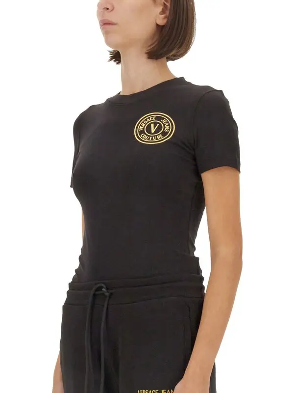 Versace T-shirt With Logo - Black