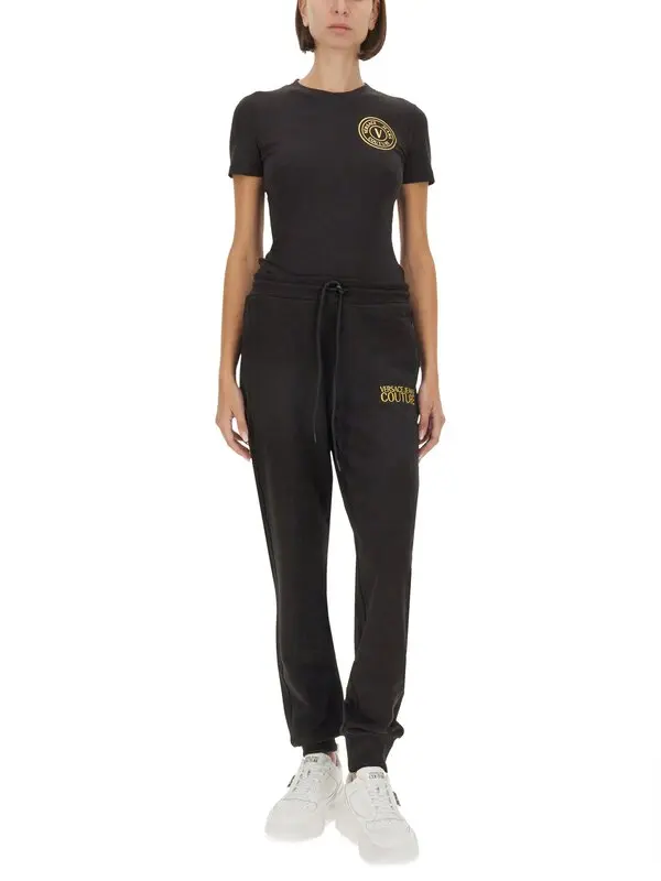 Versace T-shirt With Logo - Black