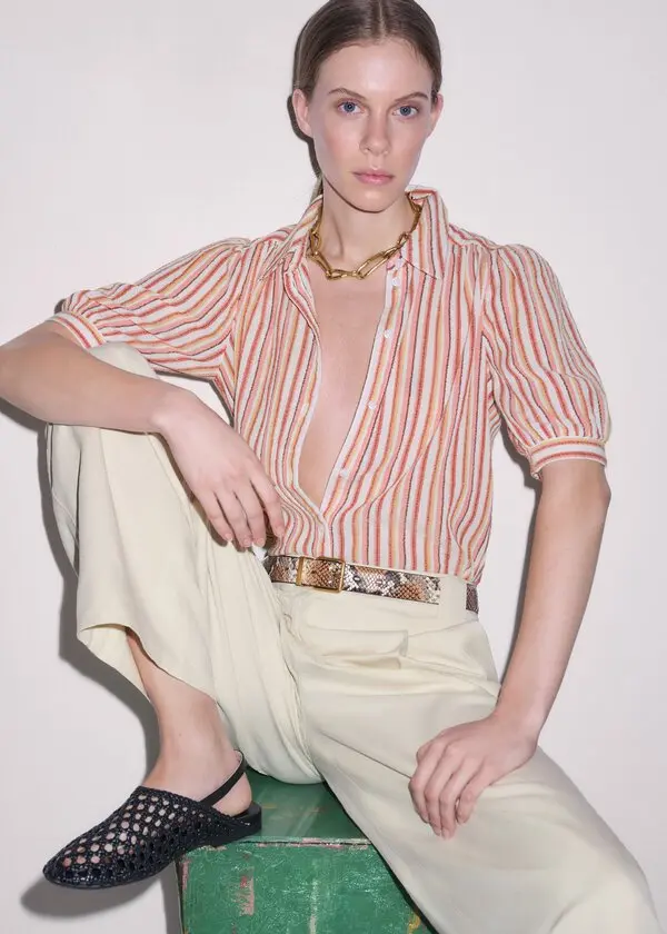 ME+EM Cotton Stripe Blouse