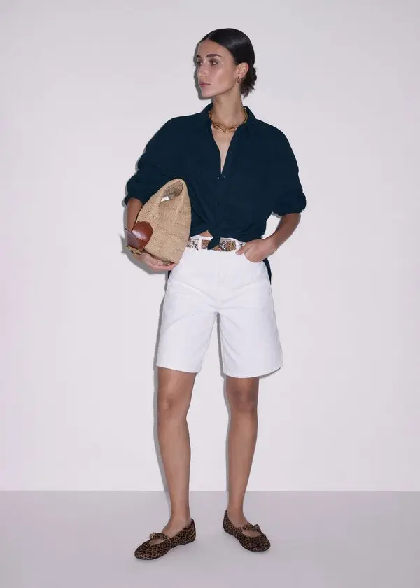ME+EM Cheesecloth Relaxed Shirt - Navy
