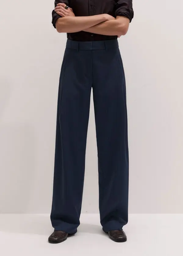 ME+EM Pinstriped Trousers - Navy