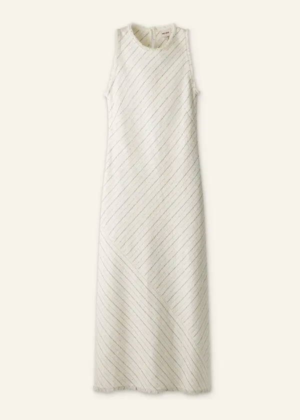 ME+EM Textured Stripe Bias Cut Maxi Dress