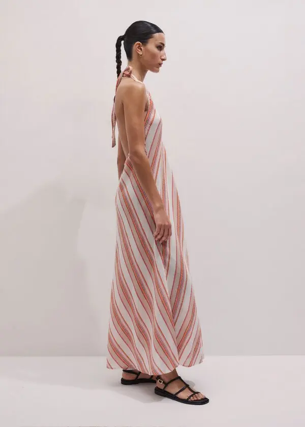 ME+EM Cotton Stripe Maxi Dress With Belt