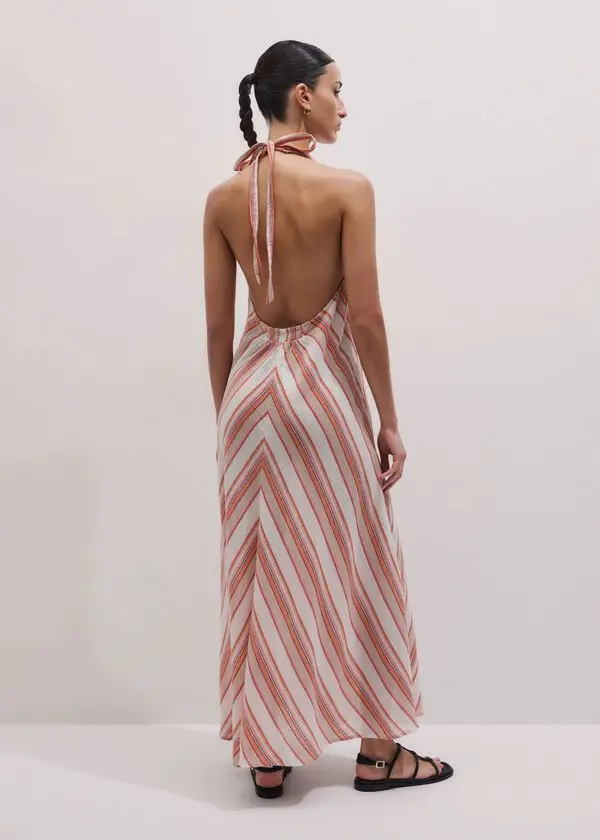 ME+EM Cotton Stripe Maxi Dress With Belt