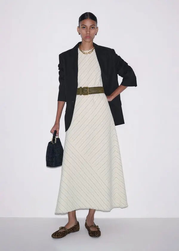 ME+EM Wide Raffia Belt - Olive