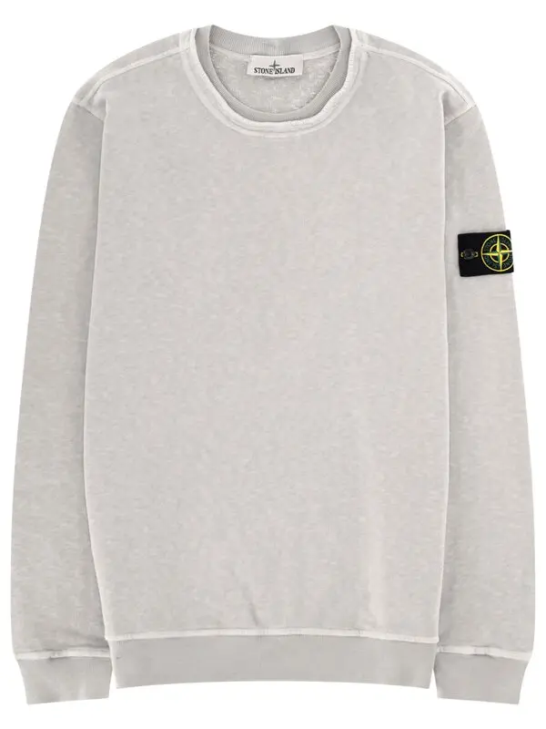 Stone Island Felpa With Logo Patch - Grey