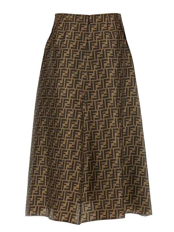 Fendi Ff Twill Skirt - Brown