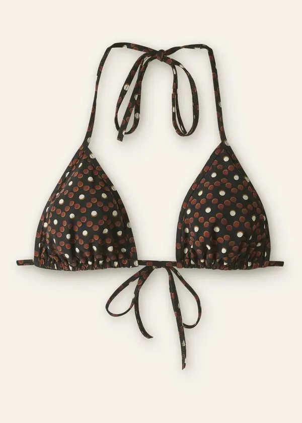 ME+EM Printed Triangle Bikini Top - Cinnamon Multi
