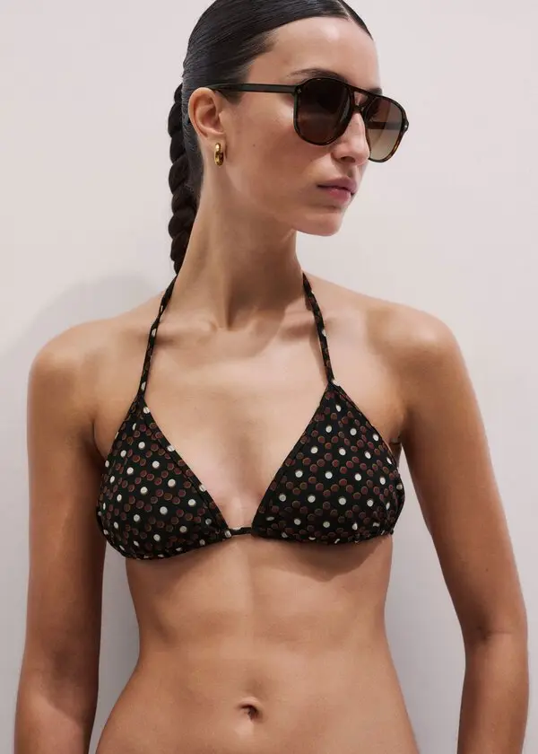 ME+EM Printed Triangle Bikini Top