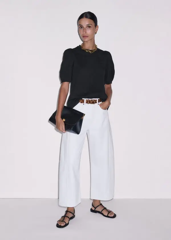 ME+EM Pouf Sleeve Cotton Top