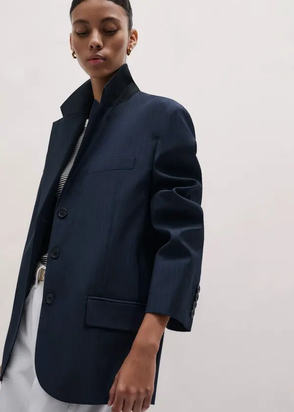 ME+EM Pinstripe Oversized Blazer