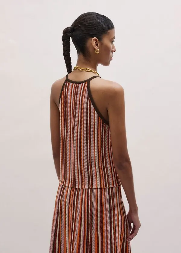ME+EM Slim Knit Striped Tank
