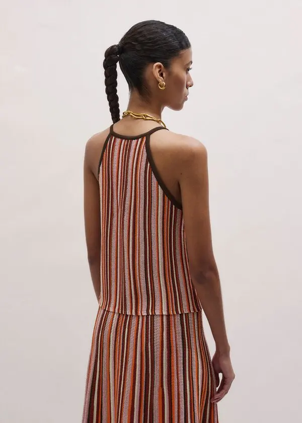 ME+EM Slim Knit Striped Tank