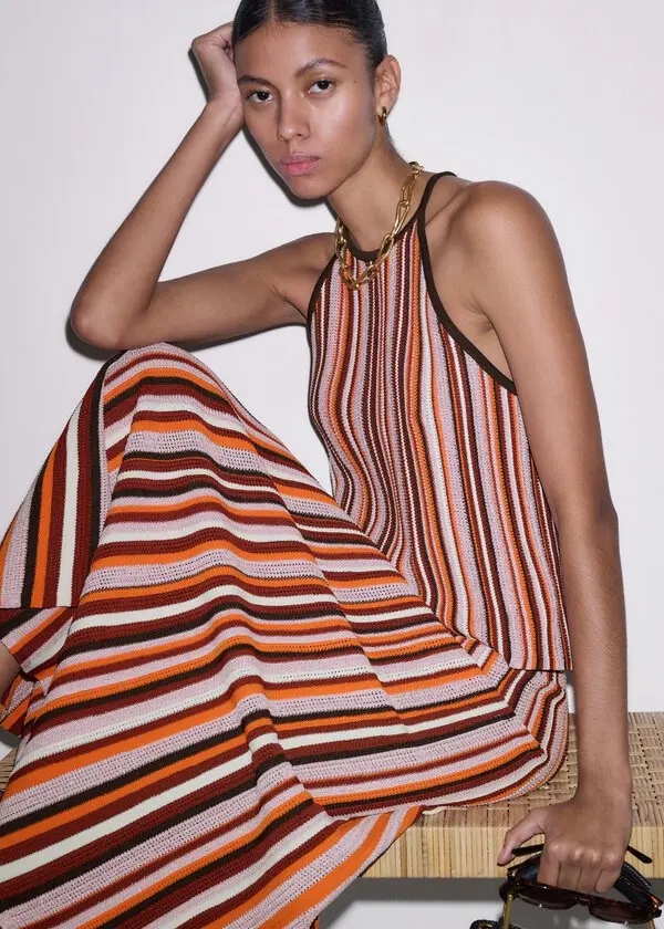 ME+EM Slim Knit Striped Tank
