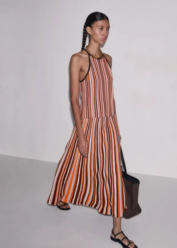 ME+EM Textured Stripe Knit Maxi Skirt