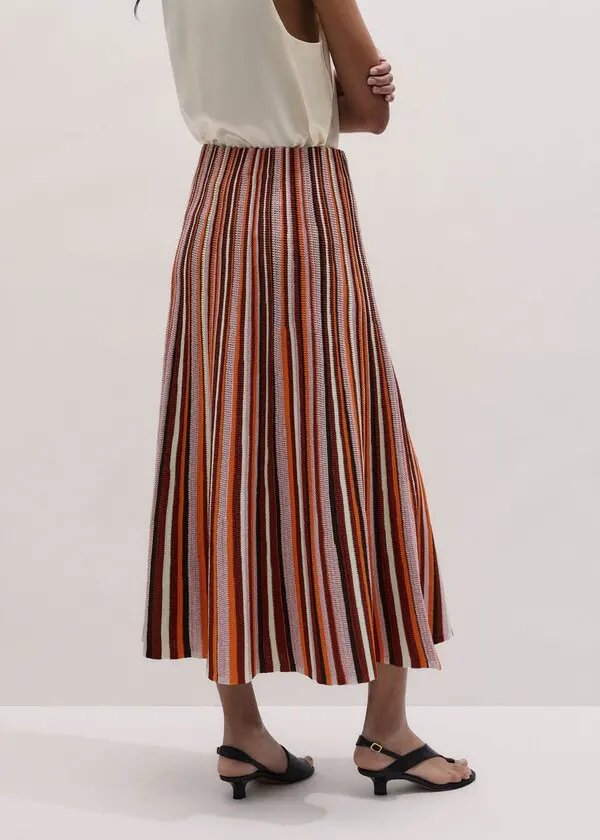 ME+EM Textured Stripe Knit Maxi Skirt