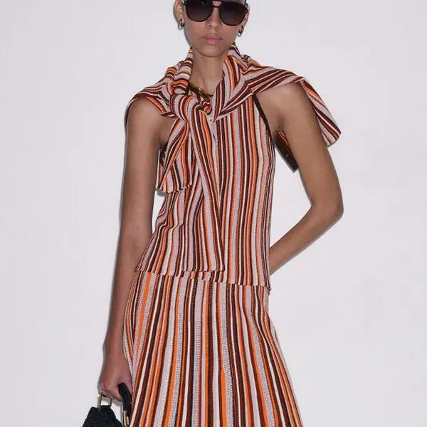 ME+EM Textured Stripe Knit Maxi Skirt