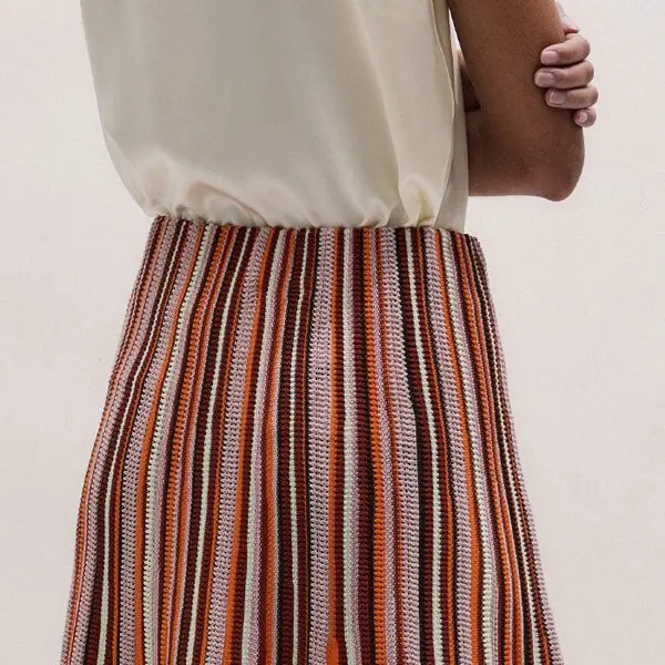 ME+EM Textured Stripe Knit Maxi Skirt