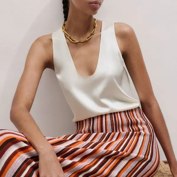 ME+EM Textured Stripe Knit Maxi Skirt
