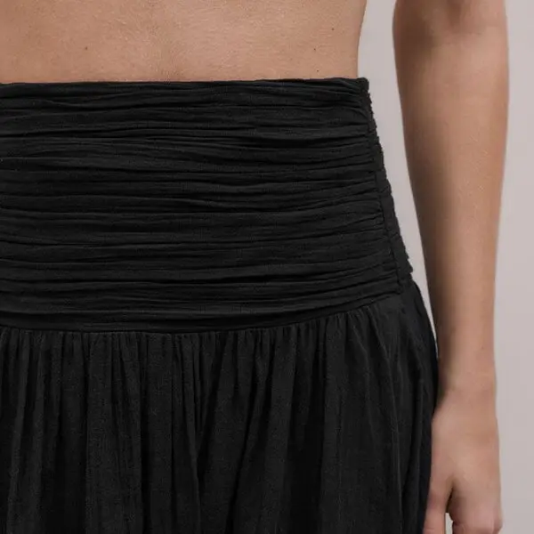 ME+EM Cotton Gauze Maxi Skirt With Slip - Black