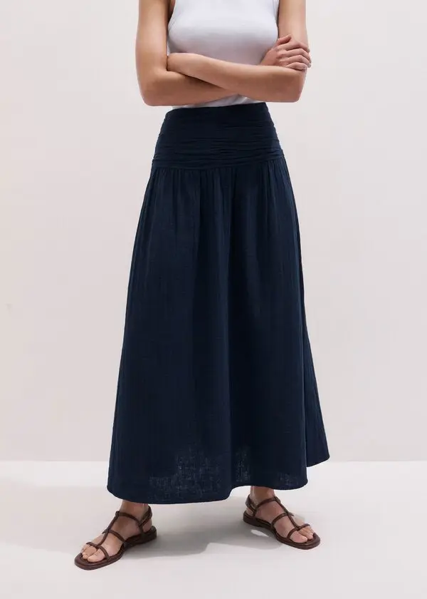 ME+EM Relaxed Maxi Skirt - Navy