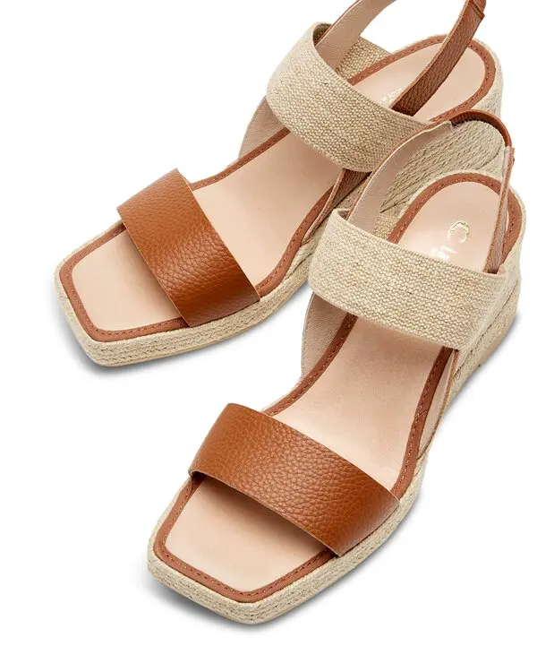 La Canadienne Rosemary Espadrille Wedge Sandals - Cognac