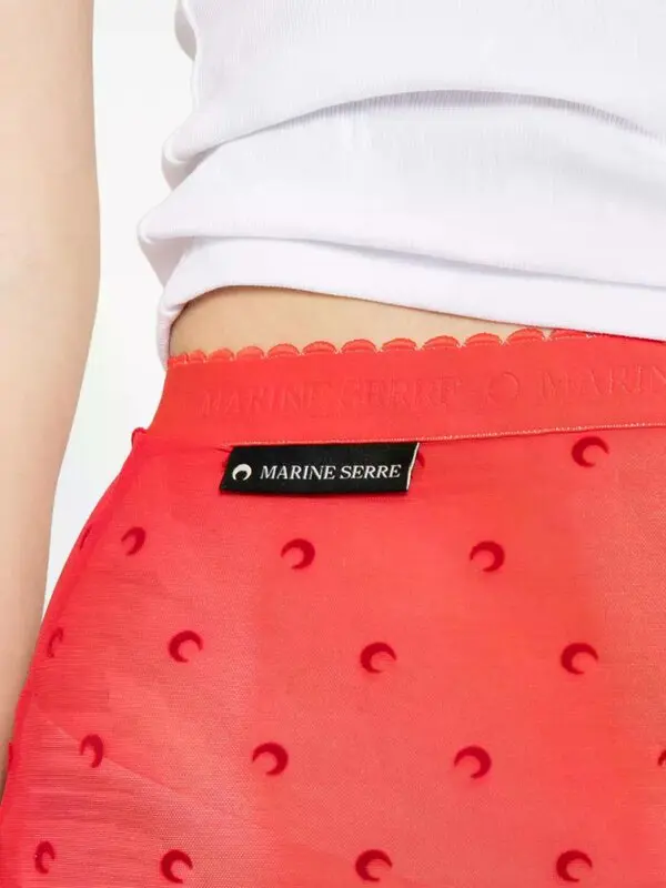 MARINE SERRE Moon Plumetis Mesh Skirt