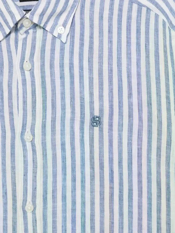 BOSS Vertical-stripe Linen Shirt