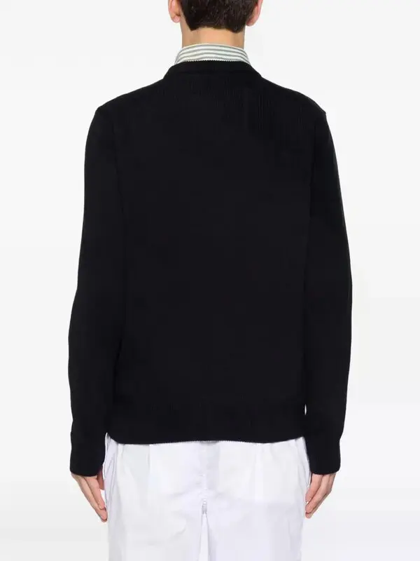 Emporio Armani Logo-embroidered Crew-neck Sweater - Blue