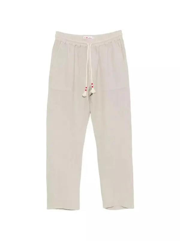MC2 SAINT BARTH Drawstring-waist Linen Trousers - Neutrals
