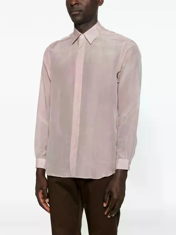 LARDINI Concealed-placket Long-sleeve Shirt