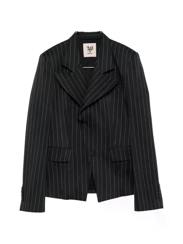 ANIYE BY Pinstripe Pattern Double-lapel Jacket - Black