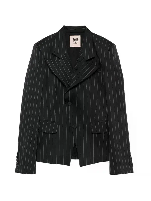 ANIYE BY Pinstripe Pattern Double-lapel Jacket - Black