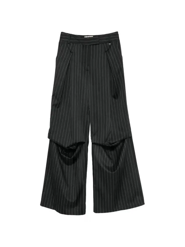 ANIYE BY Pinstripe Draped Trousers - Black