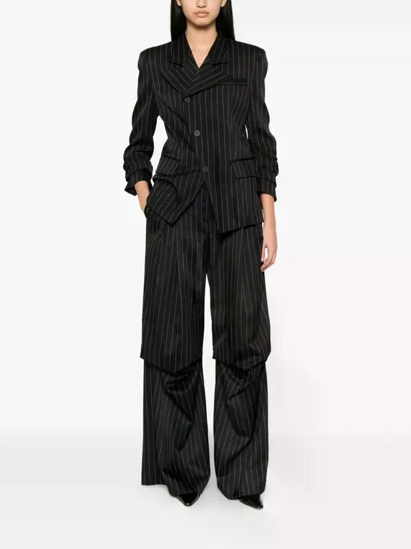 ANIYE BY Pinstripe Draped Trousers - Black