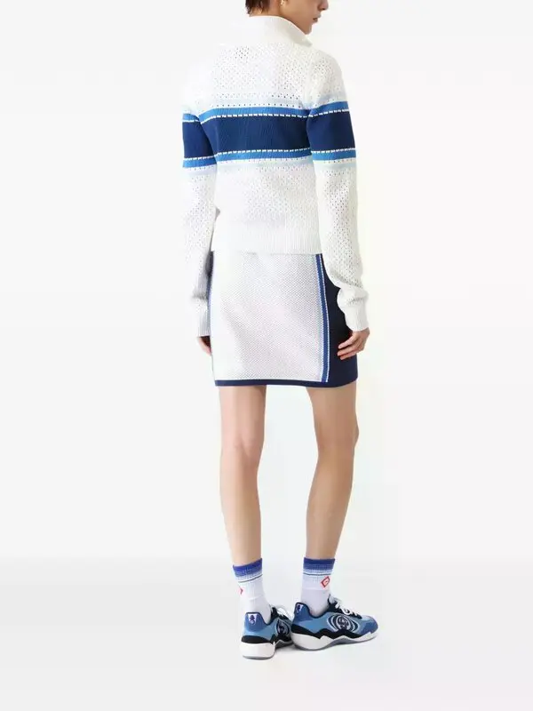 Casablanca Pointelle-knit Cardigan - White