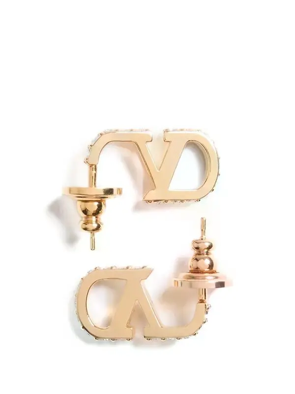 Valentino Garavani Vlogo Signature Crystal Stud Earrings - Gold