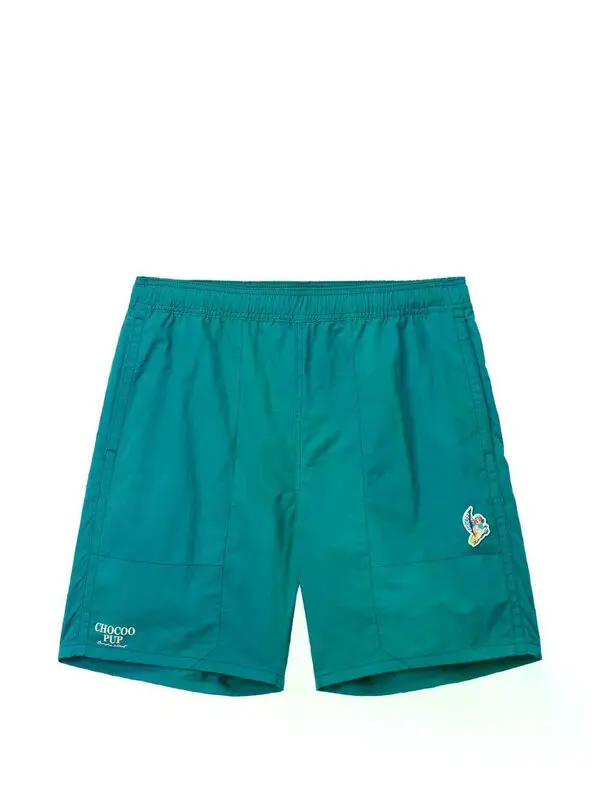 CHOCOOLATE Logo-patch Elasticated-waist Shorts - Blue